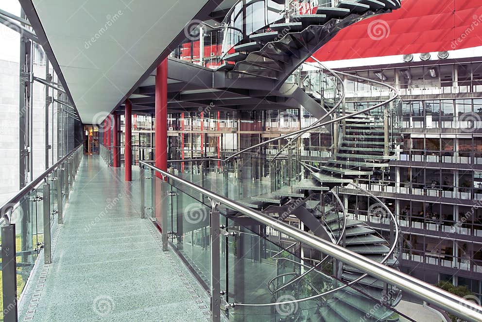 Interior of a Modern Office Block Stock Photo - Image of deserted ...