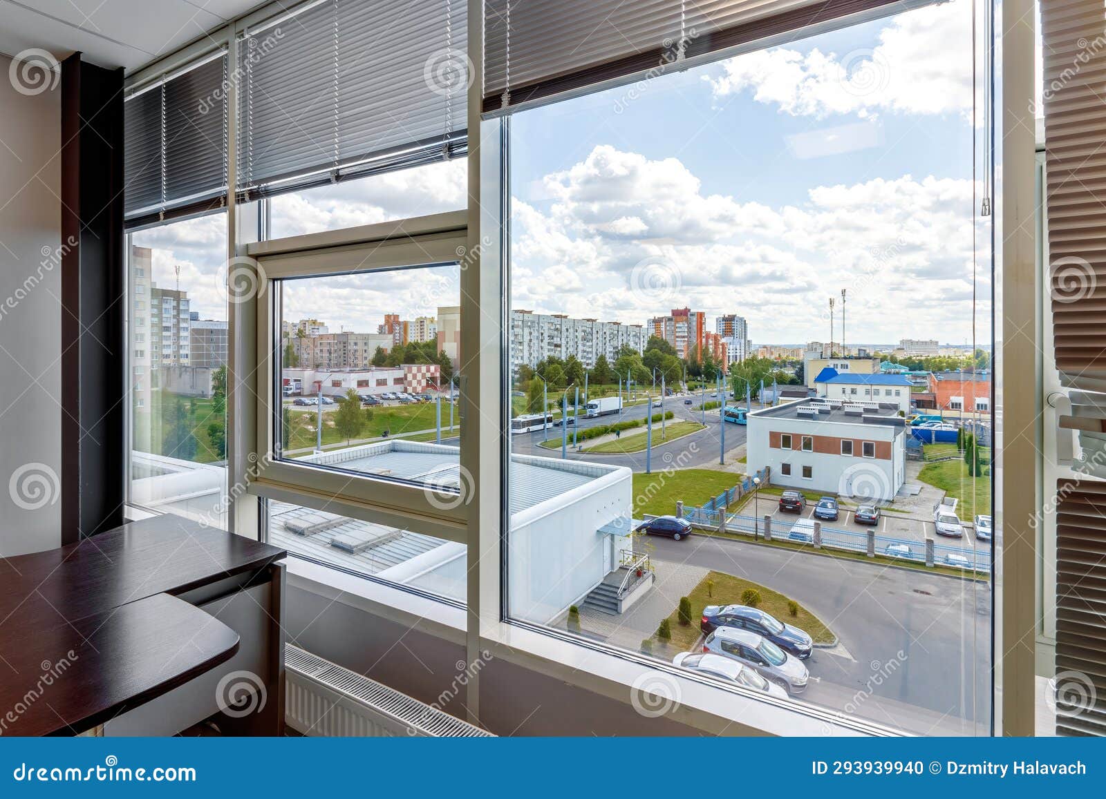 Interior of a Modern Office with Huge Panoramic Windows, after ...