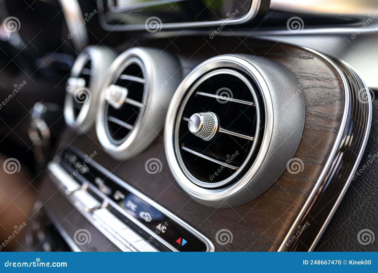The Interior of a Modern Passenger Car with Three Vents Visible and Air ...