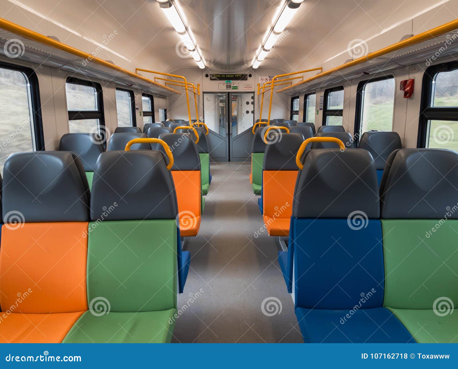 Interior of a modern train stock photo. Image of wagon - 107162718