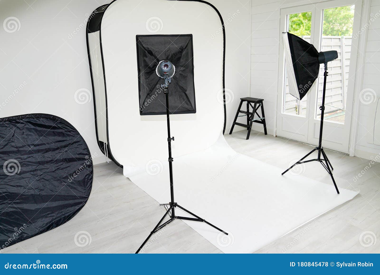 Interior of Modern Photo Studio Room with Professional Equipment Stock ...
