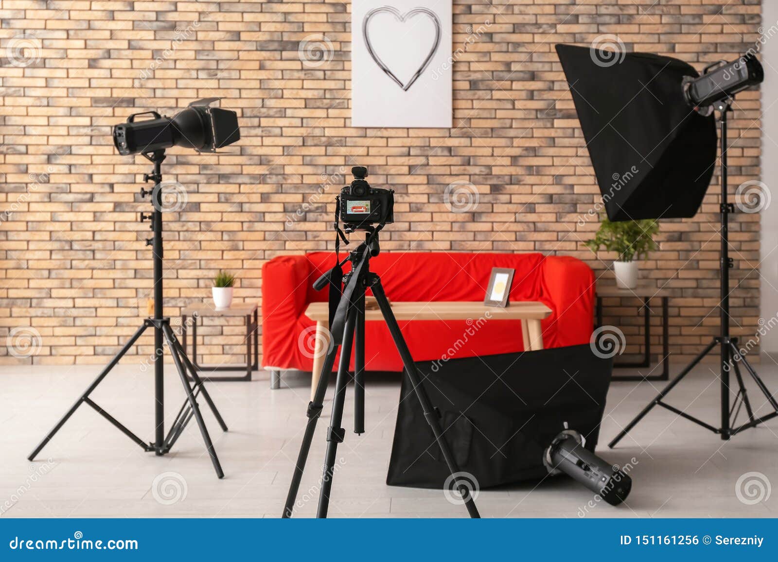 Interior of Modern Photo Studio with Sofa and Professional Equipment ...