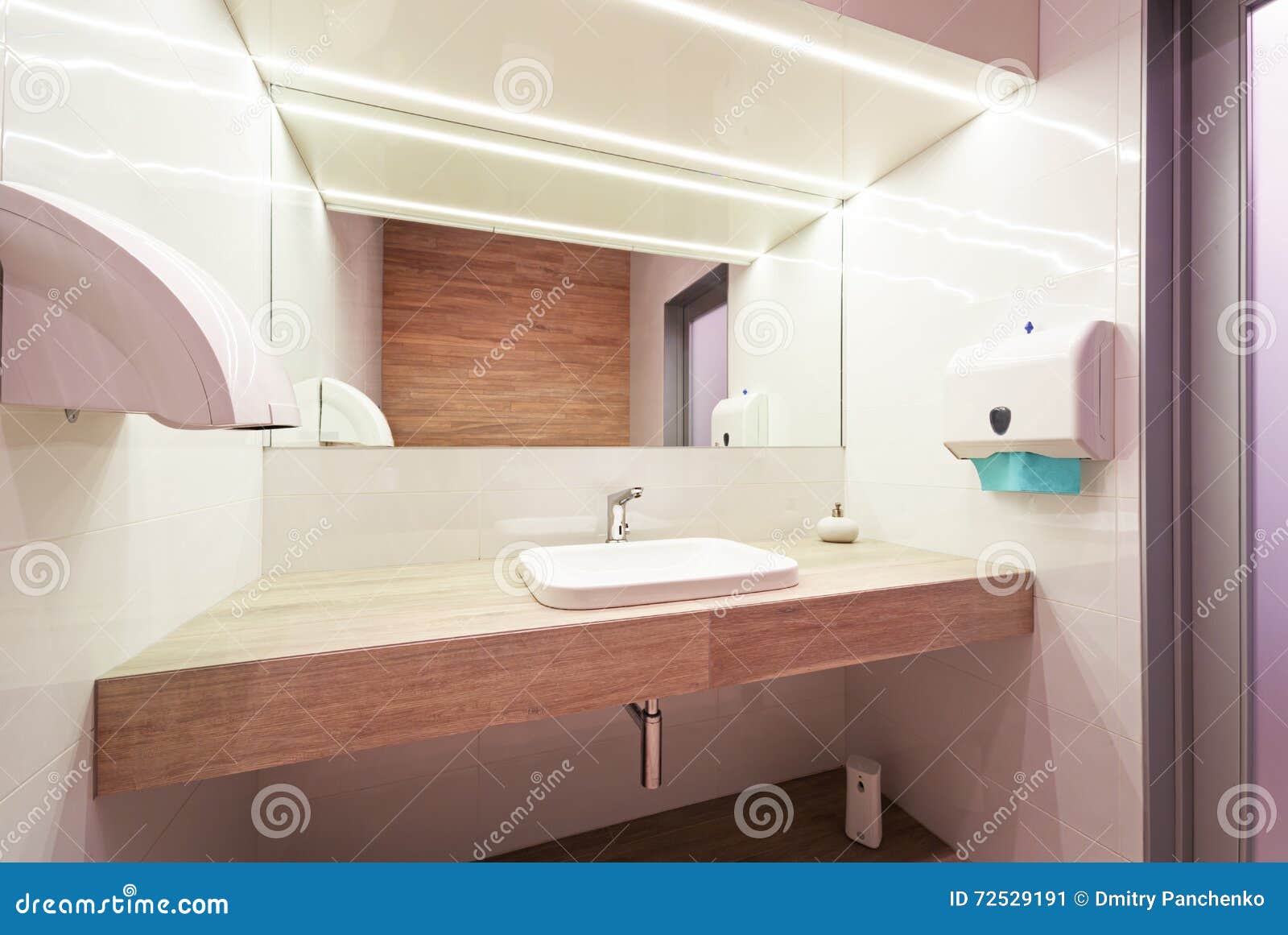 Interior of Modern Public Restroom. Stock Image - Image of faucet ...