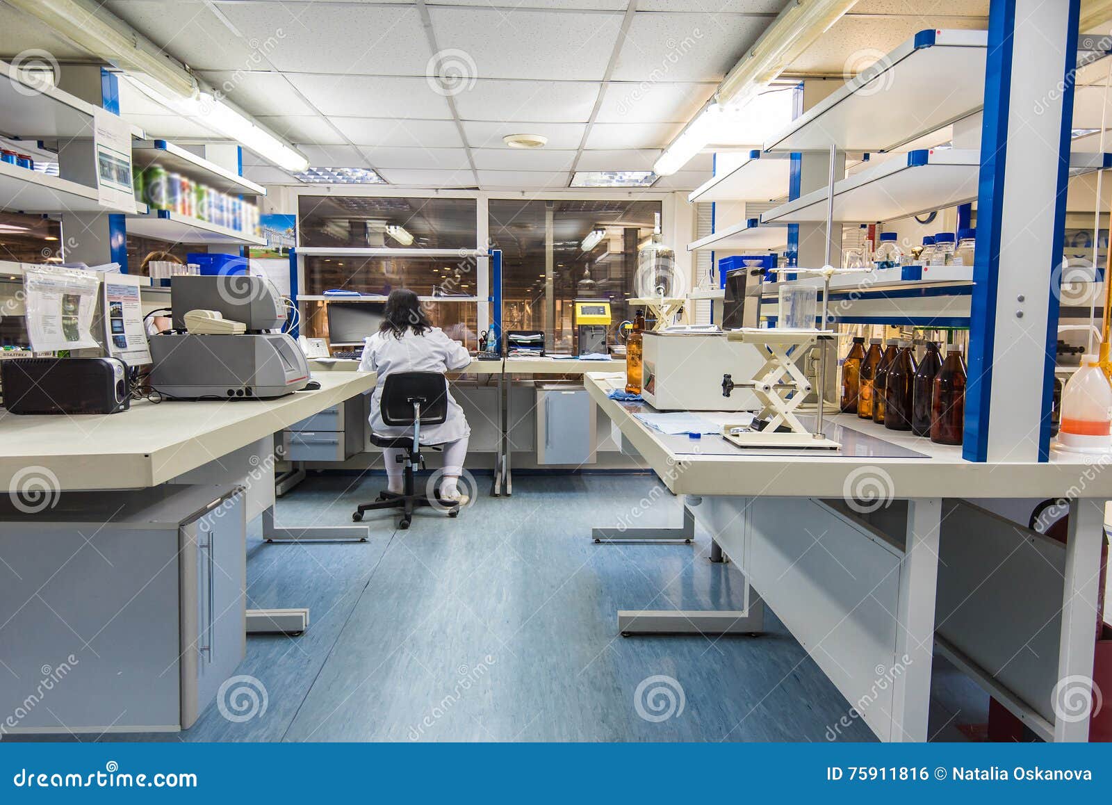 Interior of Modern Research Laboratory Editorial Photo - Image of blur ...
