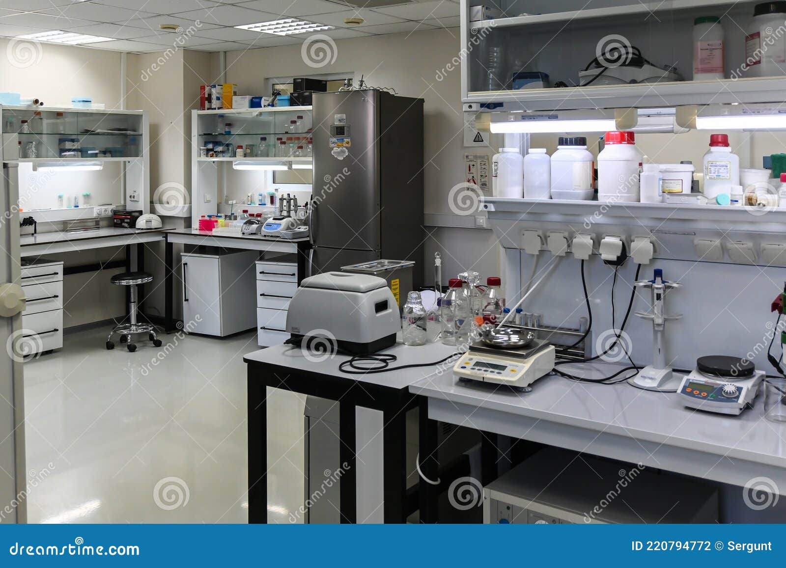 The Interior of a Modern Research Laboratory Stock Photo - Image of ...