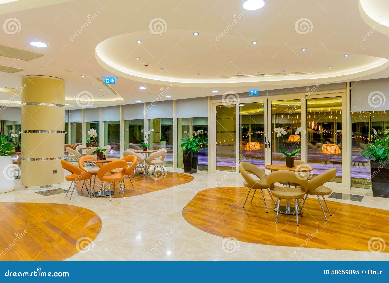 Interior of the Modern Restaraunt Stock Image - Image of elegant, light ...