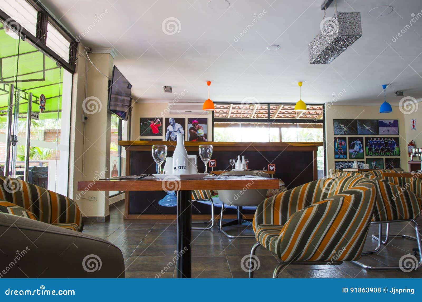 Interior of Modern Restaurant with Served Tables Editorial Stock Photo ...