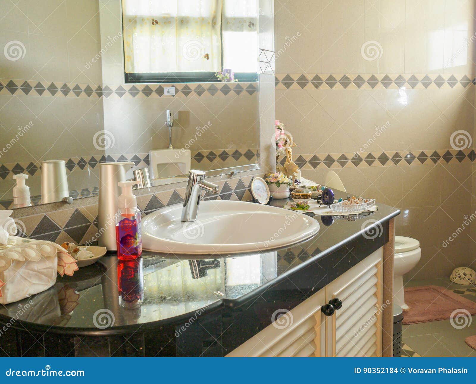 Interior of Modern Restroom. Stock Photo - Image of floor, granite ...