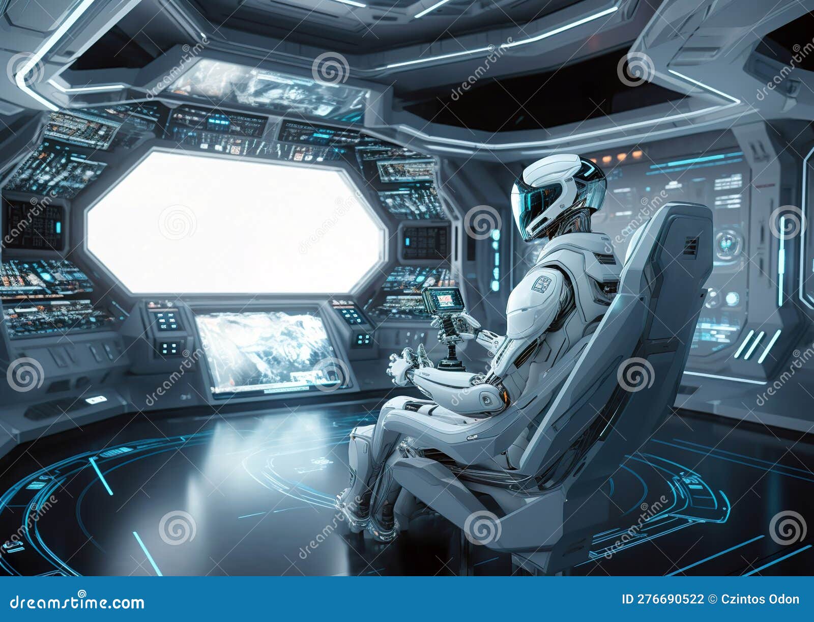 The Interior of a Modern Spaceship of the Future, with Command and ...