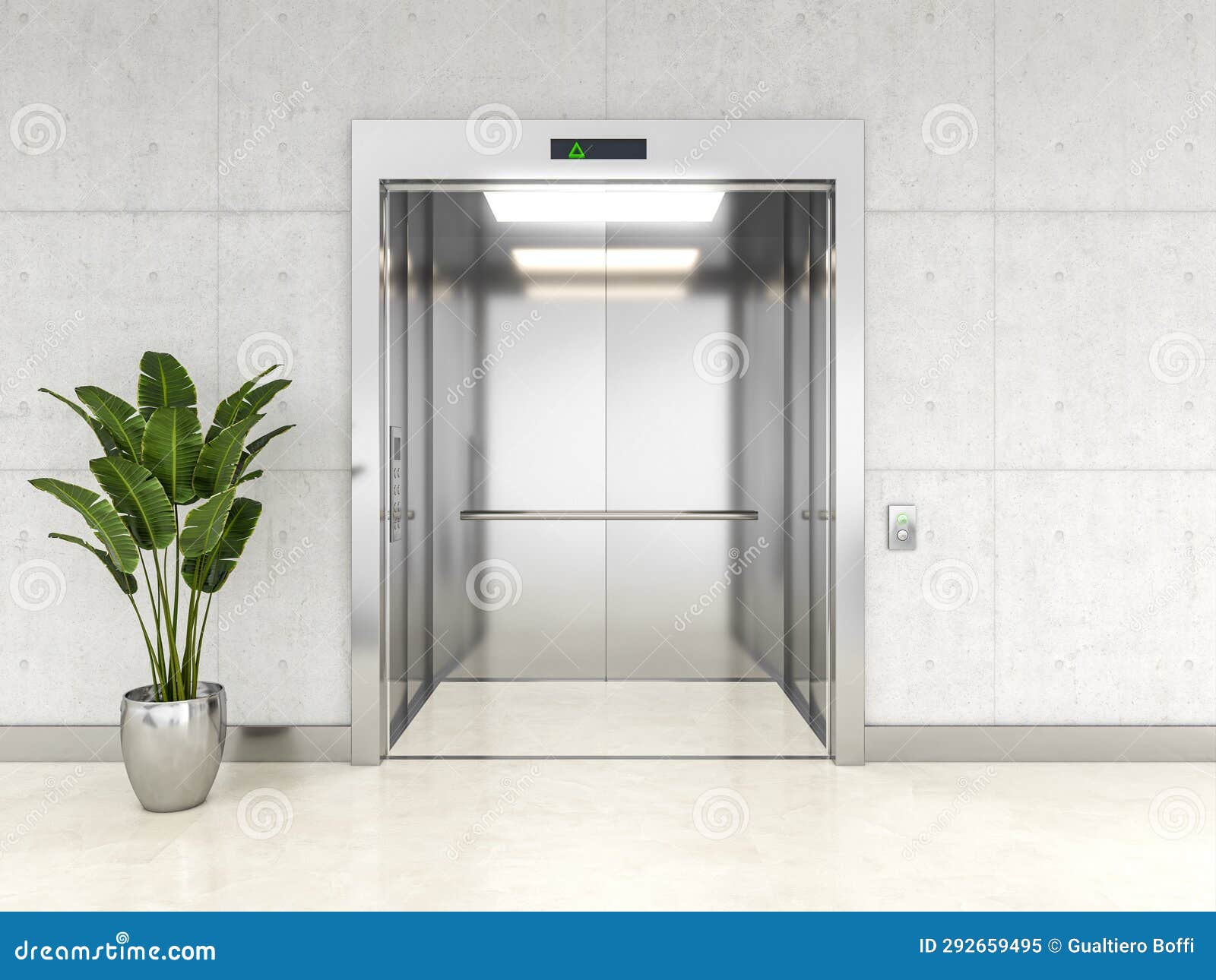 Interior of a Modern Steel Lift Stock Illustration - Illustration of ...