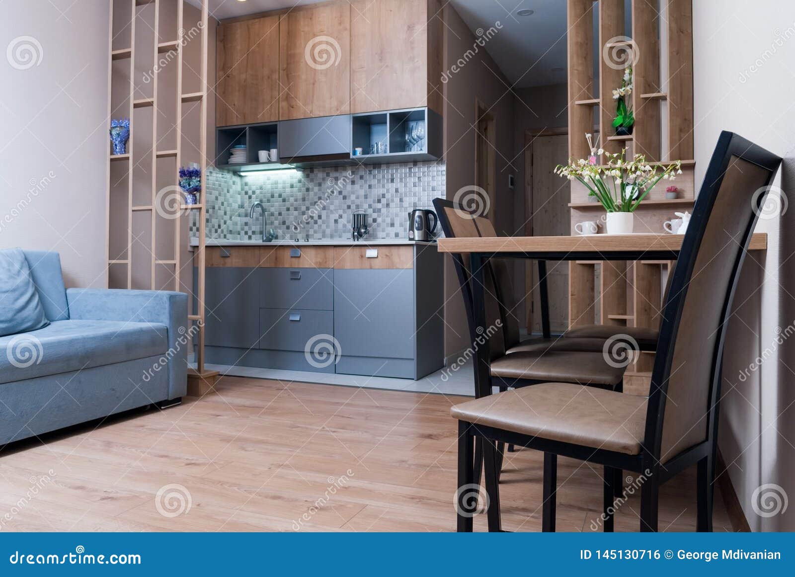 Interior of modern studio stock photo. Image of bright - 145130716