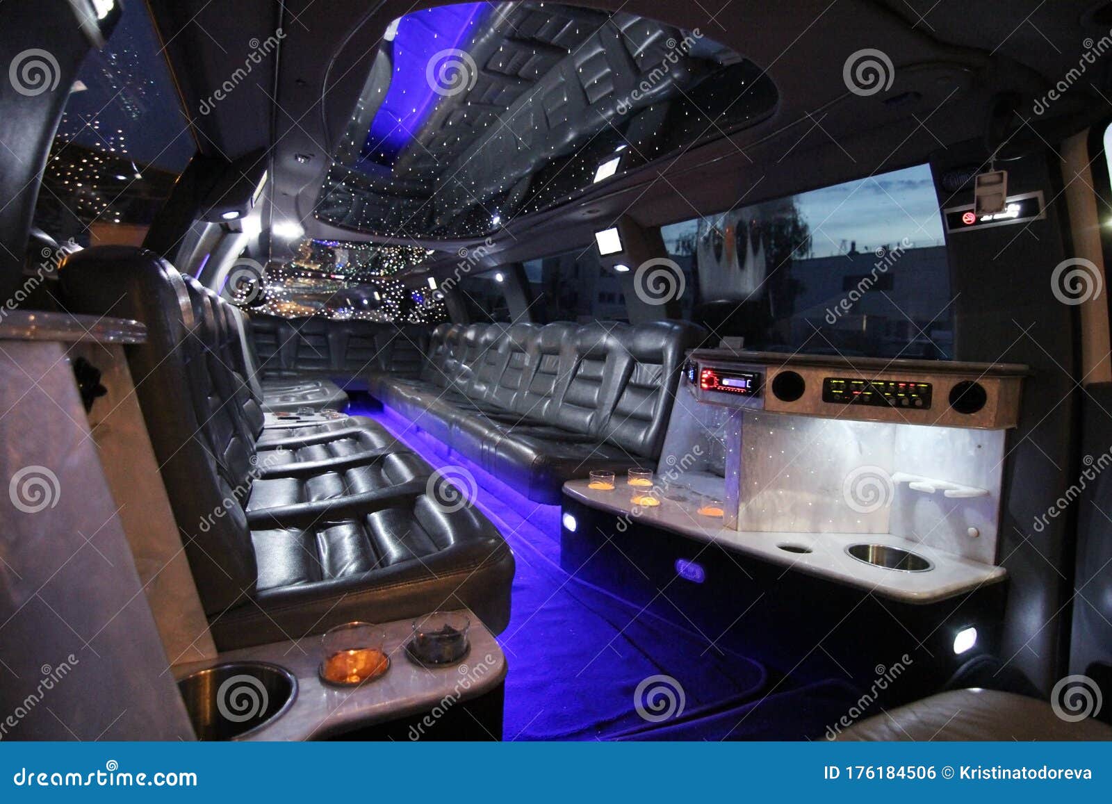 Interior of a Modern Stylish Car the Back of the Limo Stock Photo ...