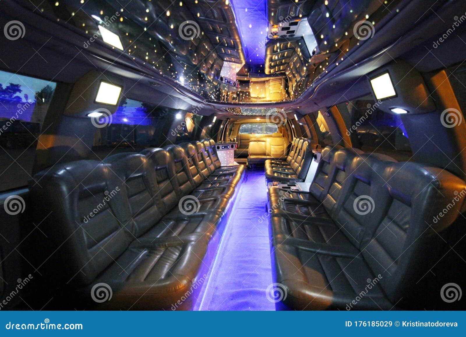 Interior of a Modern Stylish Car the Back of the Limo Stock Image ...