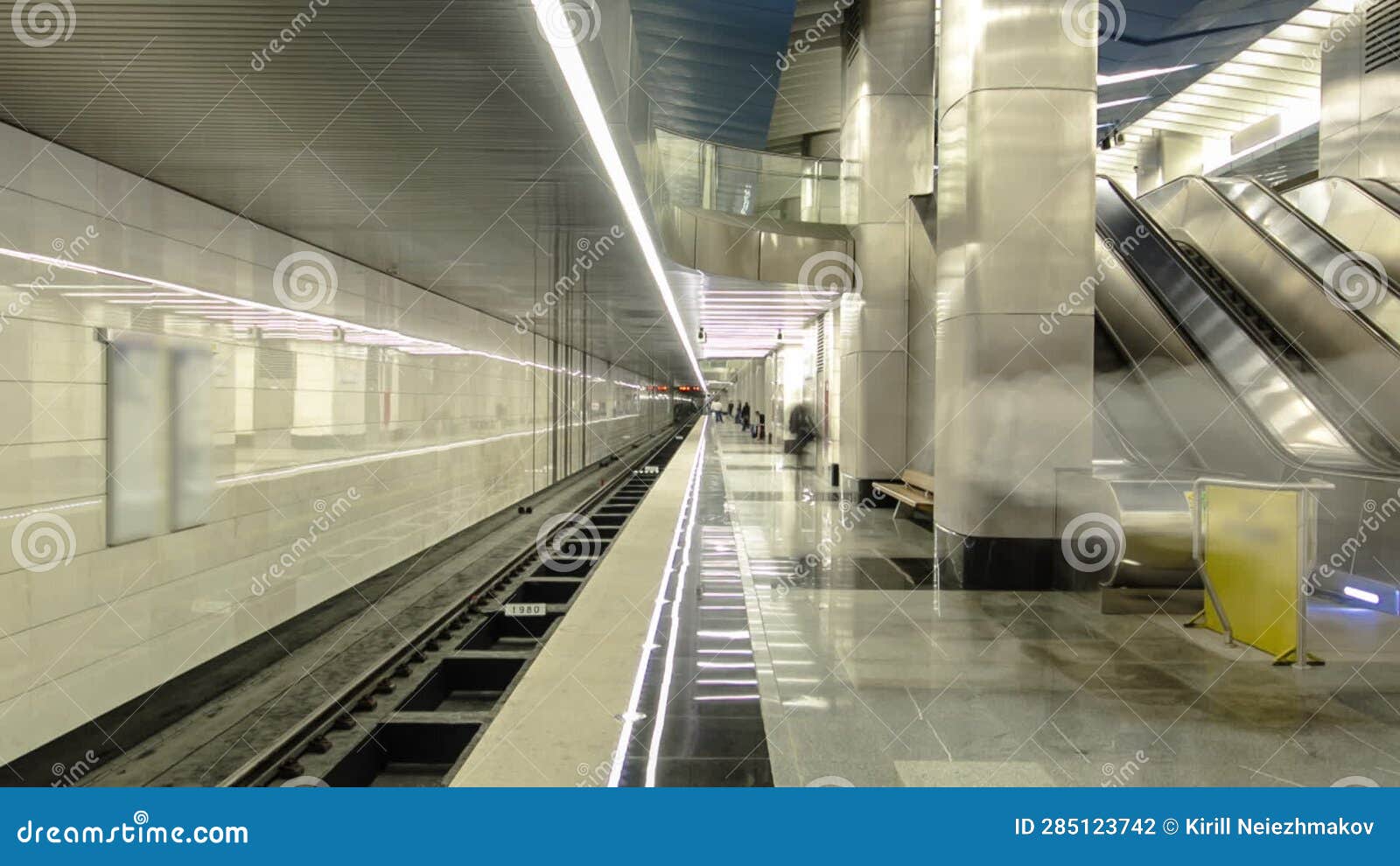 Interior of a Modern Subway Station with Trains Timelapse Hyperlapse ...