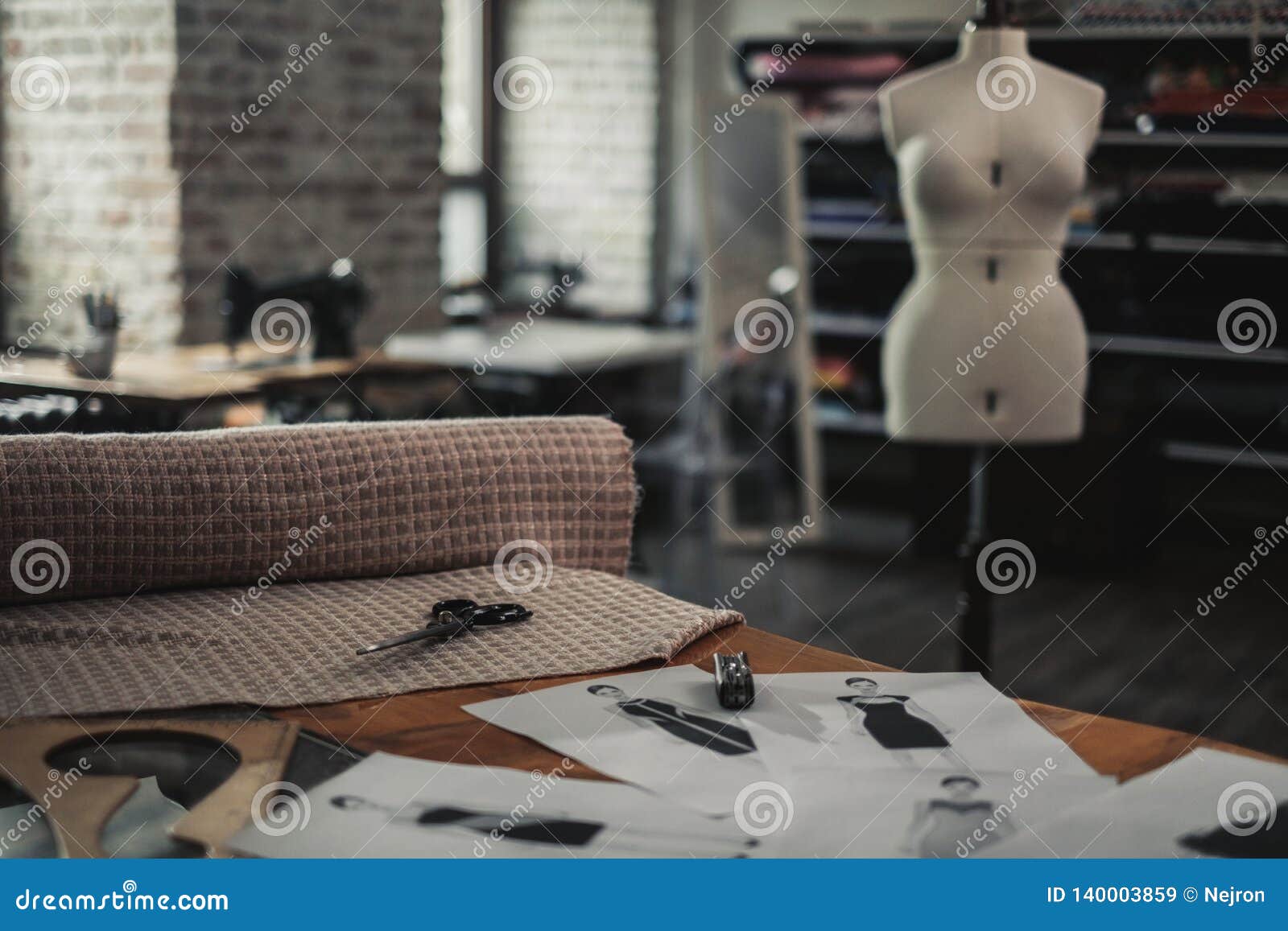 Interior of a Modern Tailor Studio Stock Image - Image of clothing ...