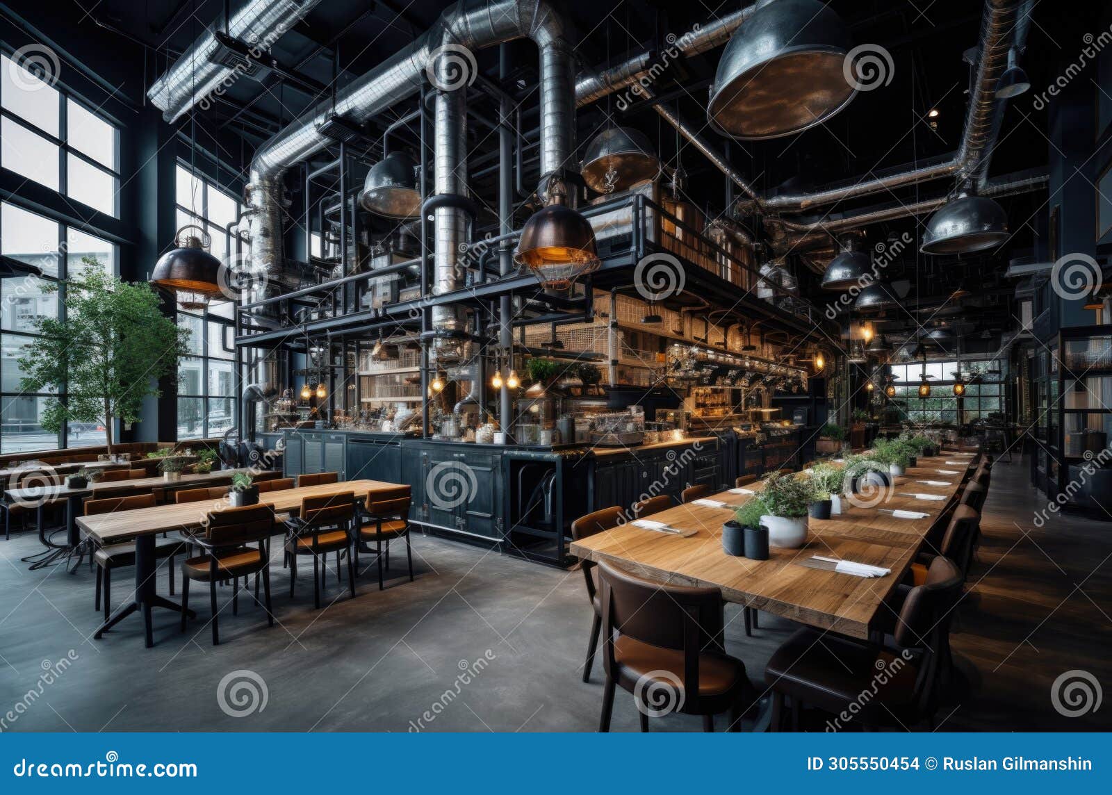 Interior of a Modern Urban Restaurant Stock Photo - Image of ...
