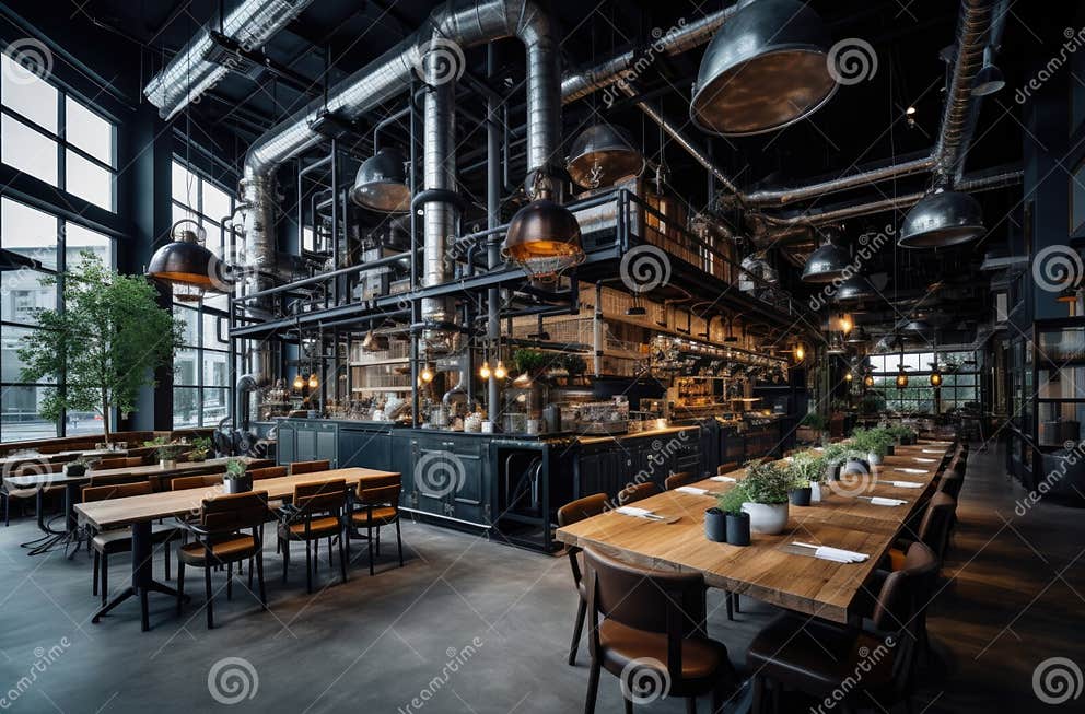 Interior of a Modern Urban Restaurant Stock Photo - Image of ...