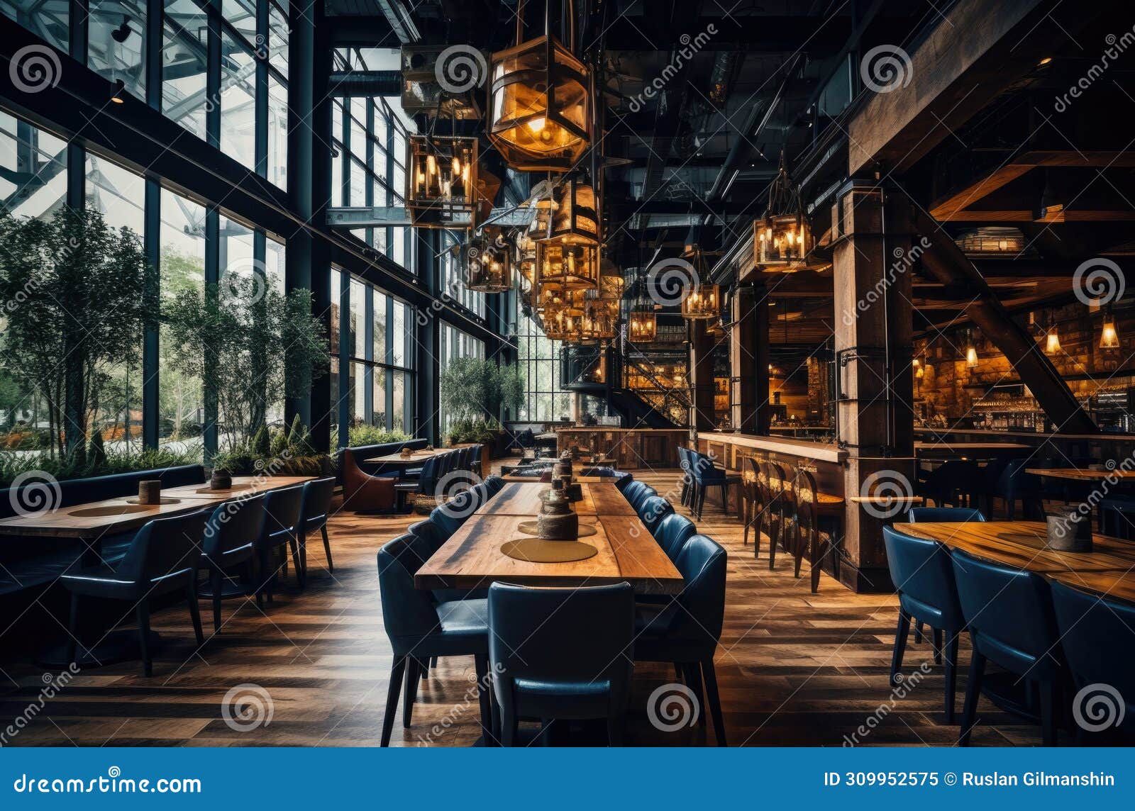 Interior of a Modern Urban Restaurant Stock Image - Image of inside ...