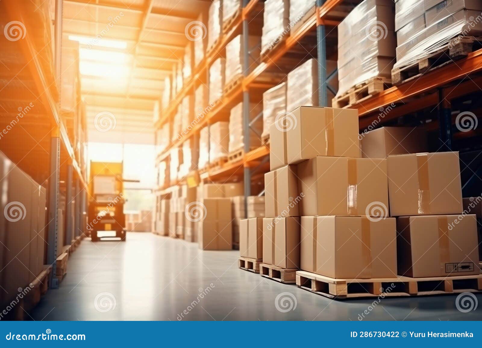 Interior of a Modern Warehouse. Large Space for Storing and Moving ...