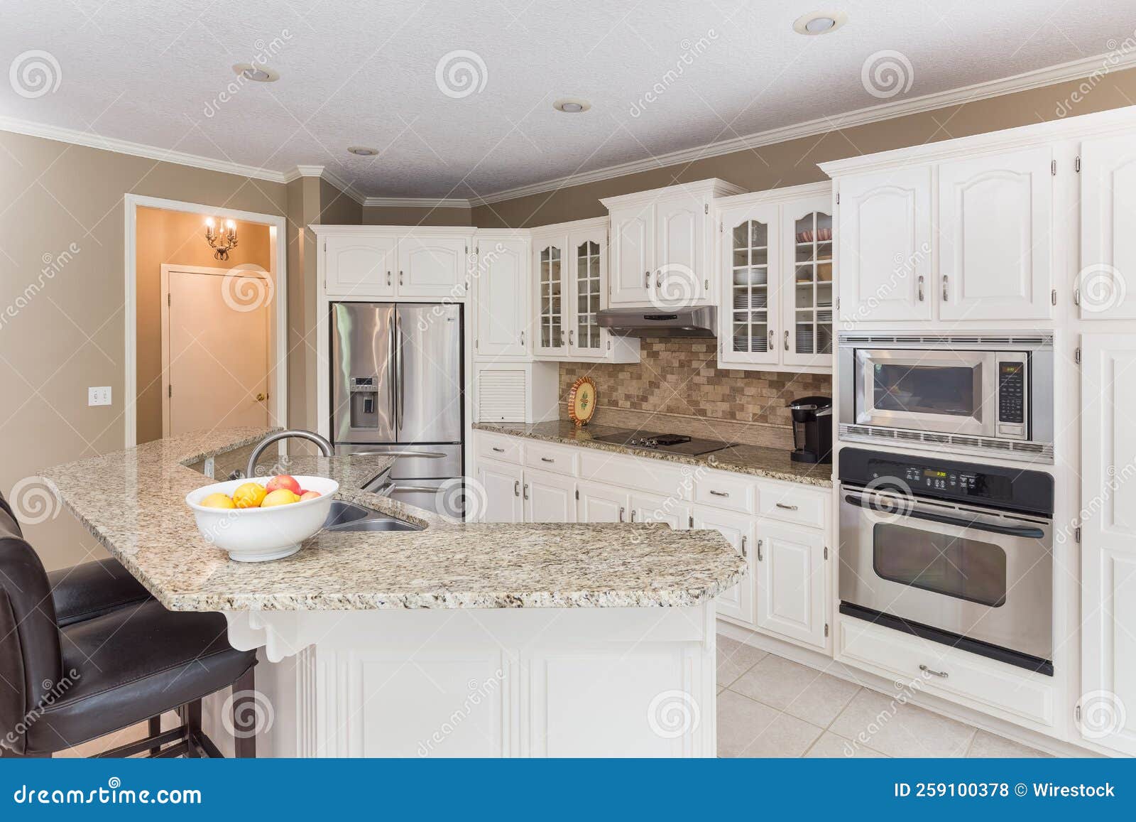 Interior of a Modern White Furnished Kitchen Editorial Stock Photo ...