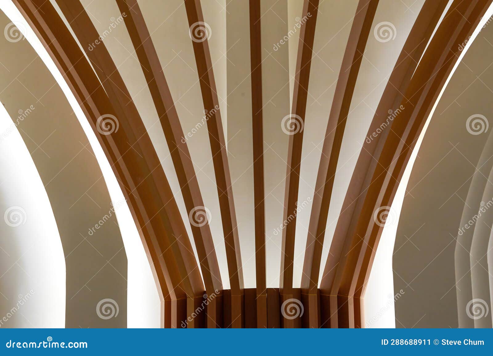 Interior Modern Wood Strip Design Landscape Stock Image - Image of ...