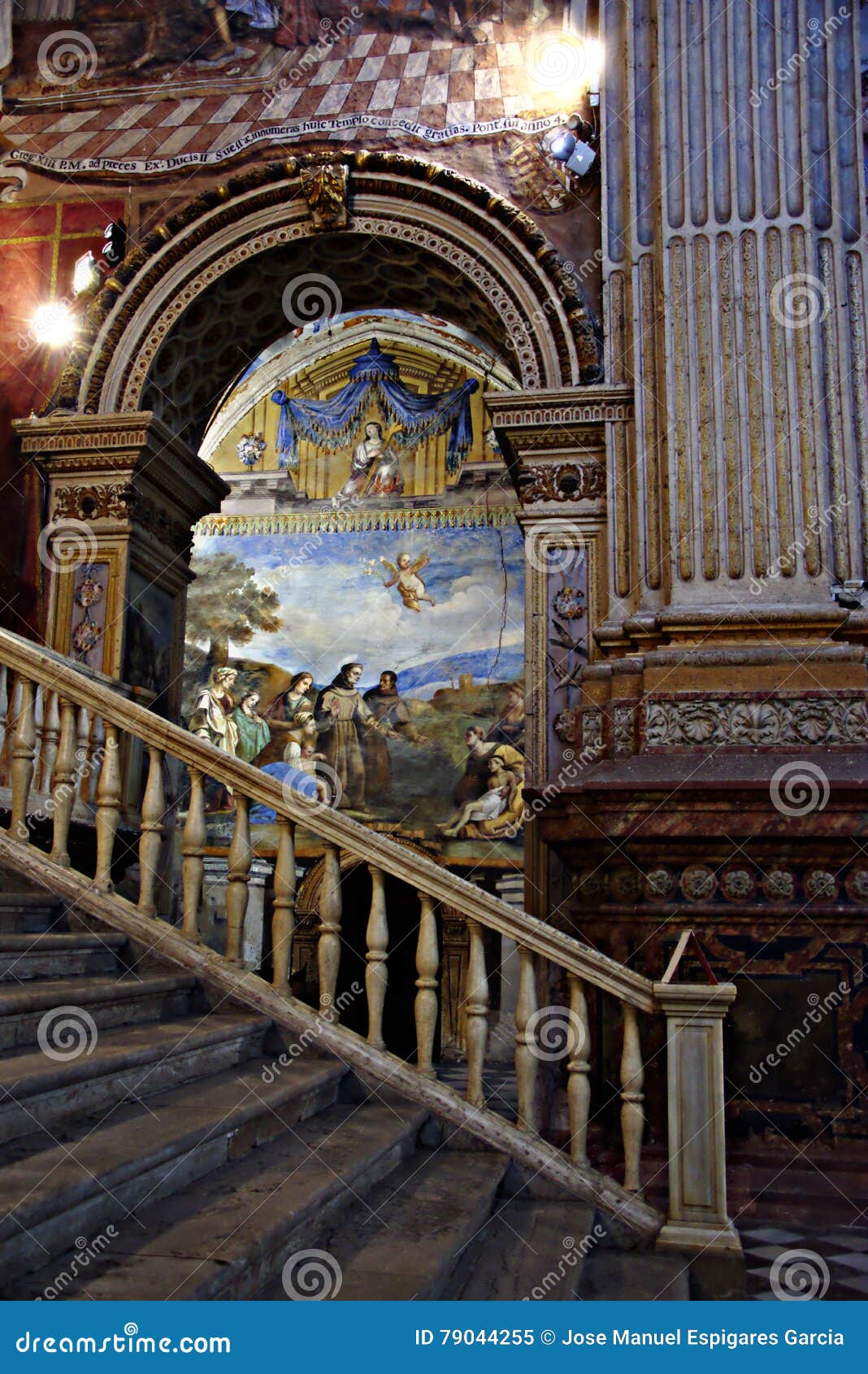 Interior of a monastery 21 stock image. Image of painting - 79044255