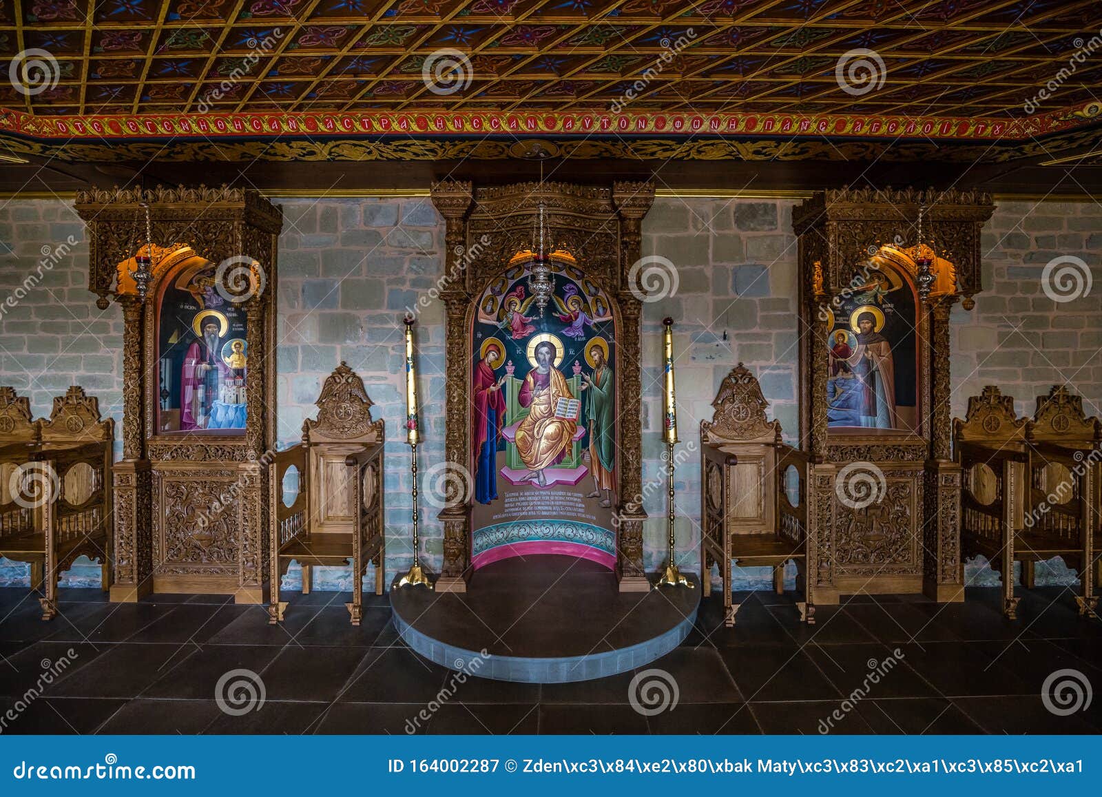 Interior of Monastery of Varlaam - Meteora, Greece Stock Image - Image ...