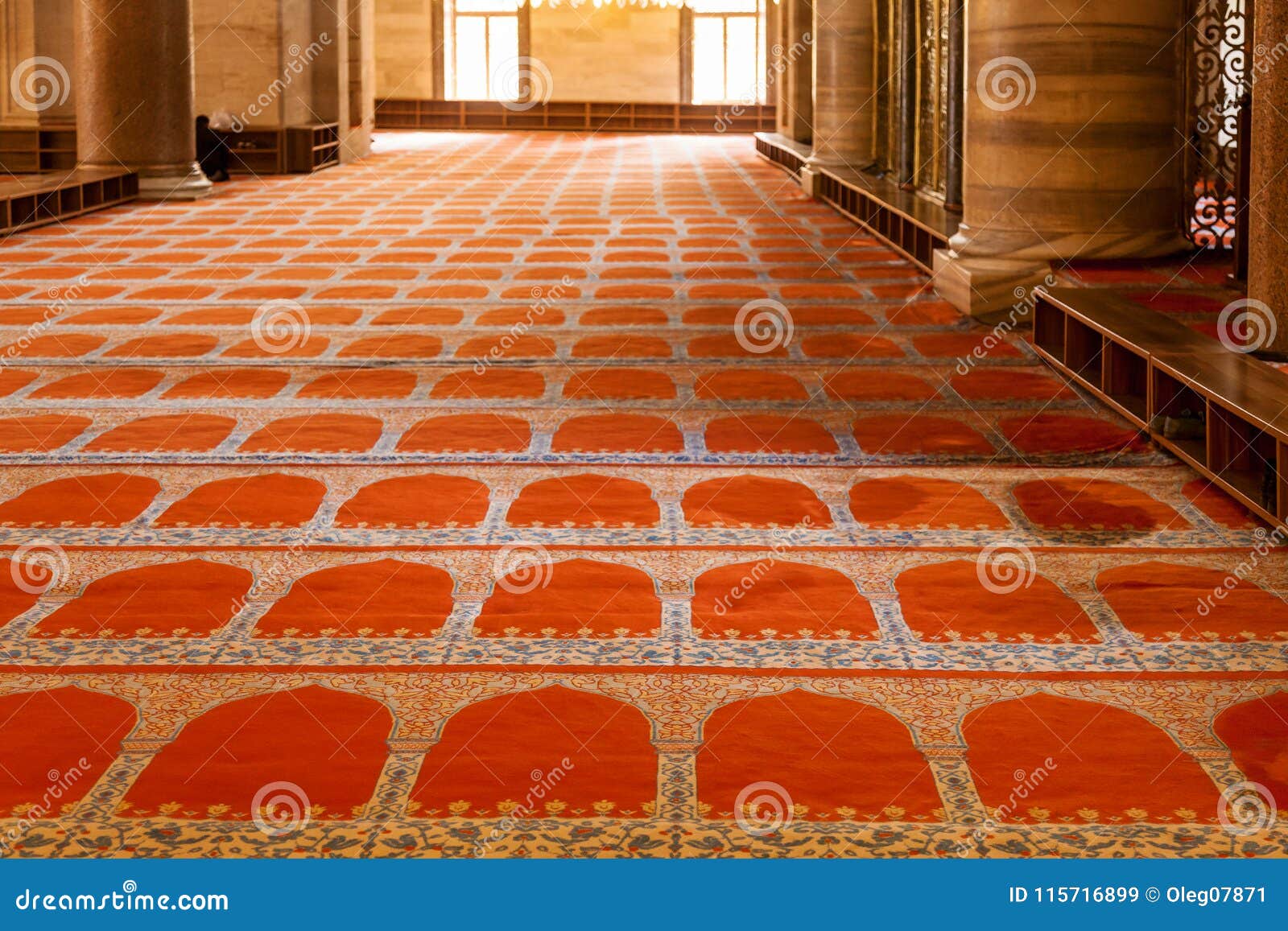 Interior of the mosque stock image. Image of blue, islamic - 115716899