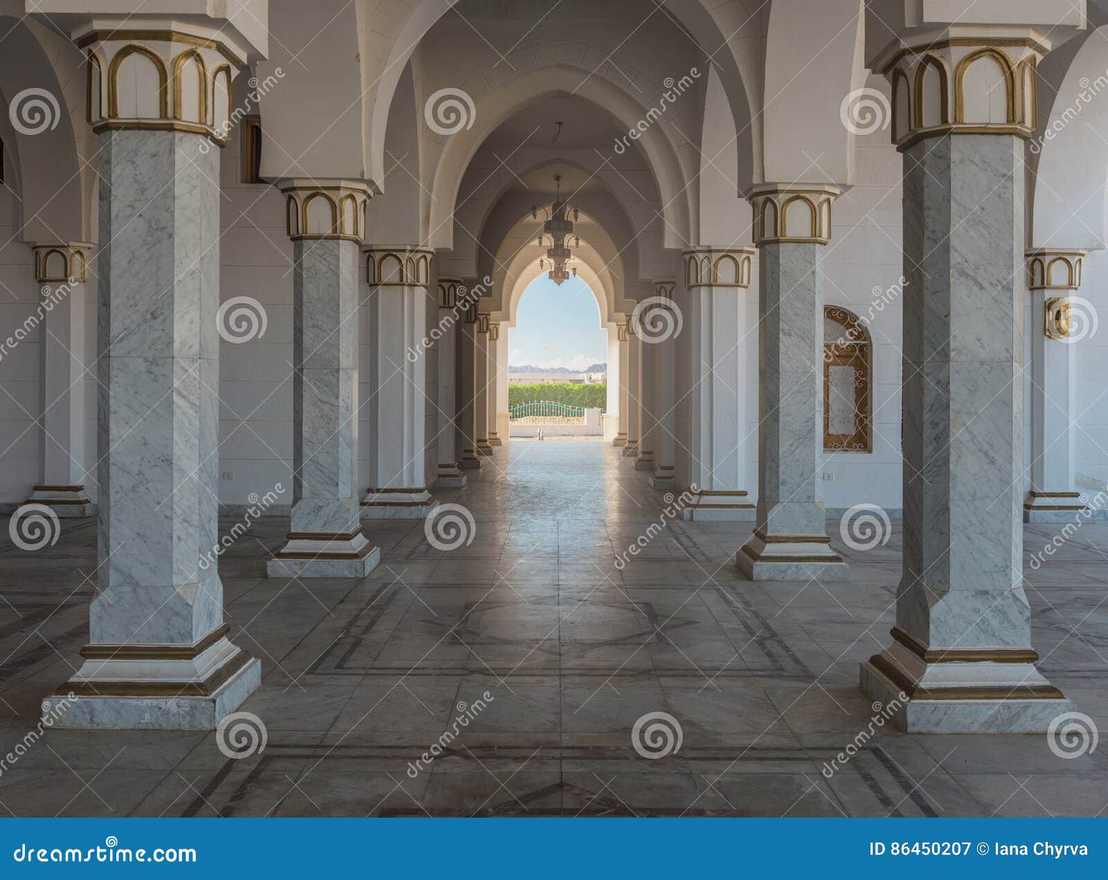 Interior of a Mosque with Columns Stock Image - Image of arabia, column ...