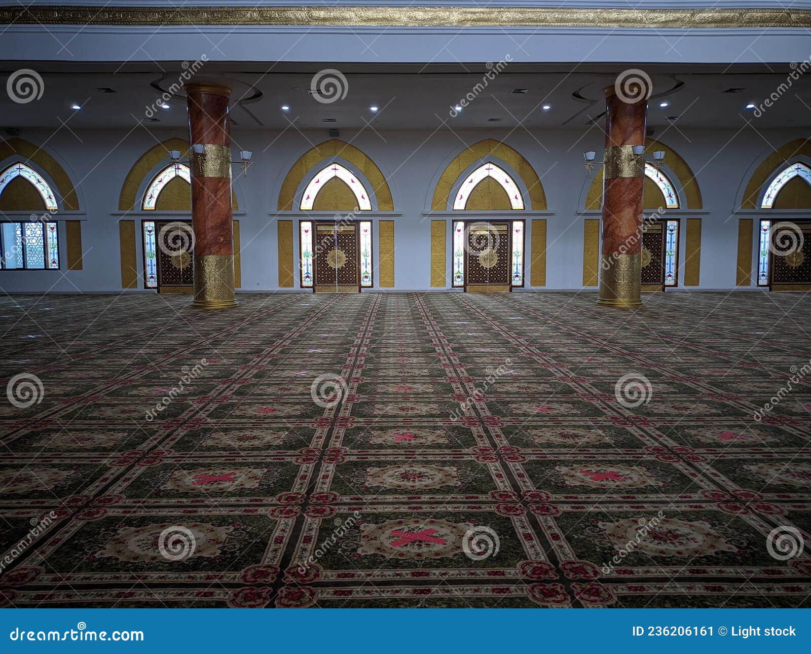 The Interior of the Mosque& X27;s Prayer Room Stock Image - Image of ...