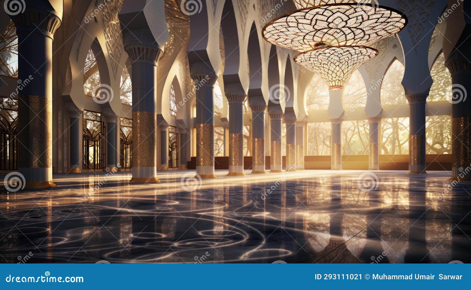 Interior of a Mosque Generated by AI Tool Stock Illustration ...