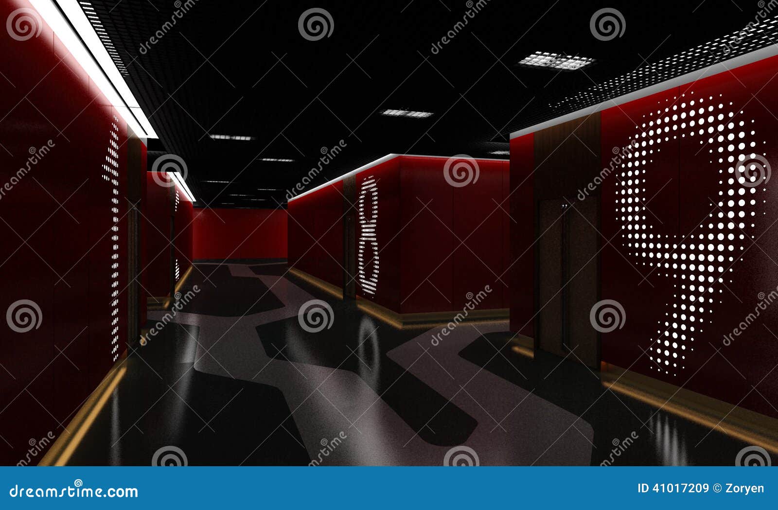 Interior of Multiplex Cinema Stock Illustration - Illustration of nine ...