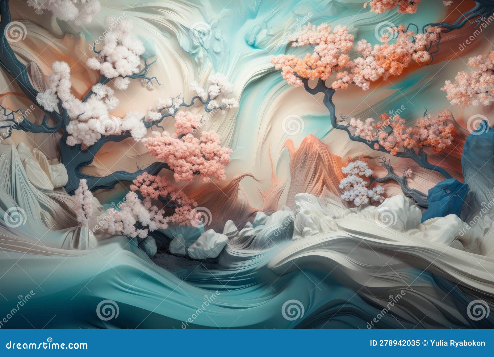Interior Mural Painting. Generate AI Stock Illustration - Illustration ...
