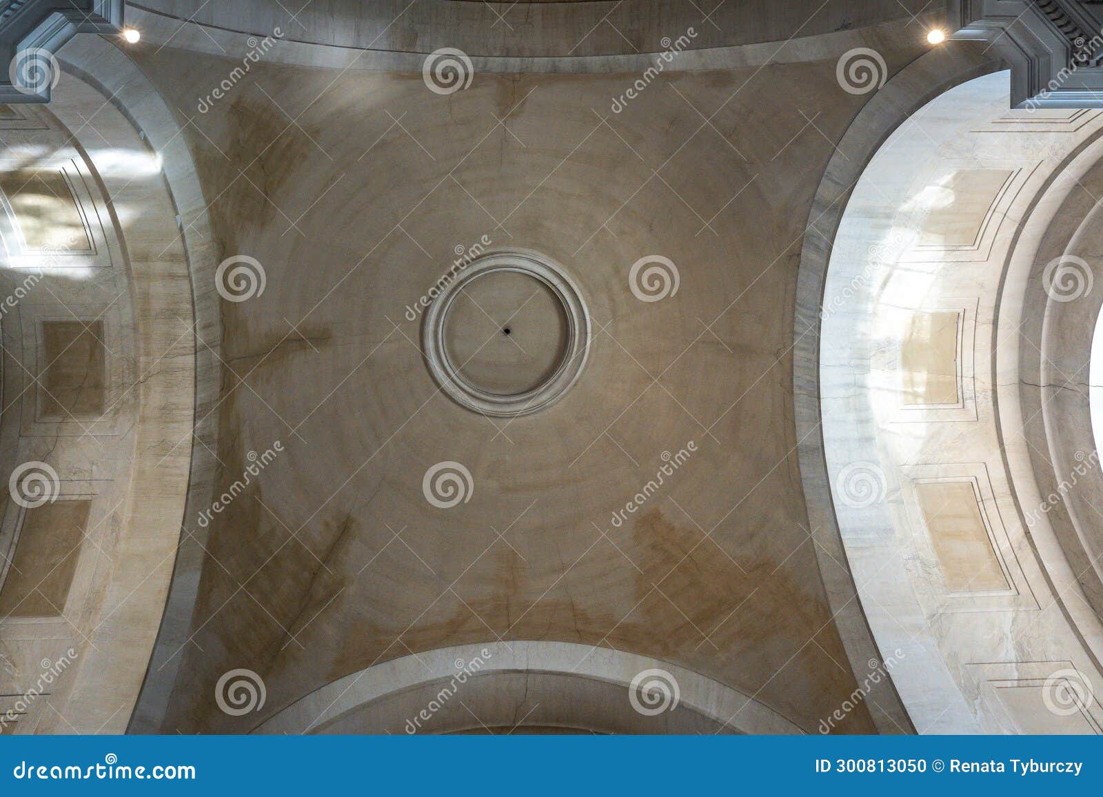 Interior of Museum with Ceiling in the Shape of Dome. Top View of ...