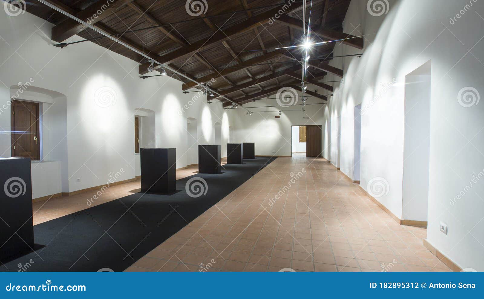 Interior of a Museum for Rendering Stock Photo - Image of carpet ...