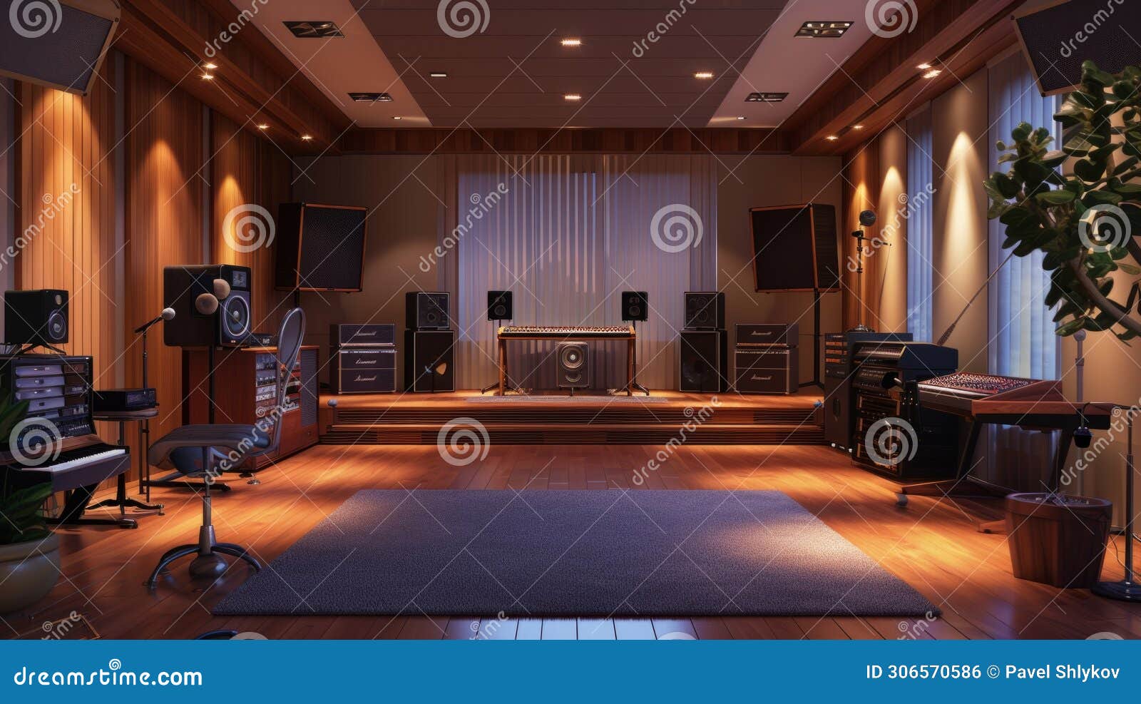 Interior of Music or Sound Recording Studio Stock Photo - Image of ...