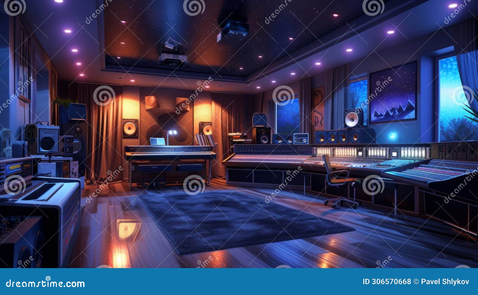 Interior of Music or Sound Recording Studio Stock Photo - Image of ...