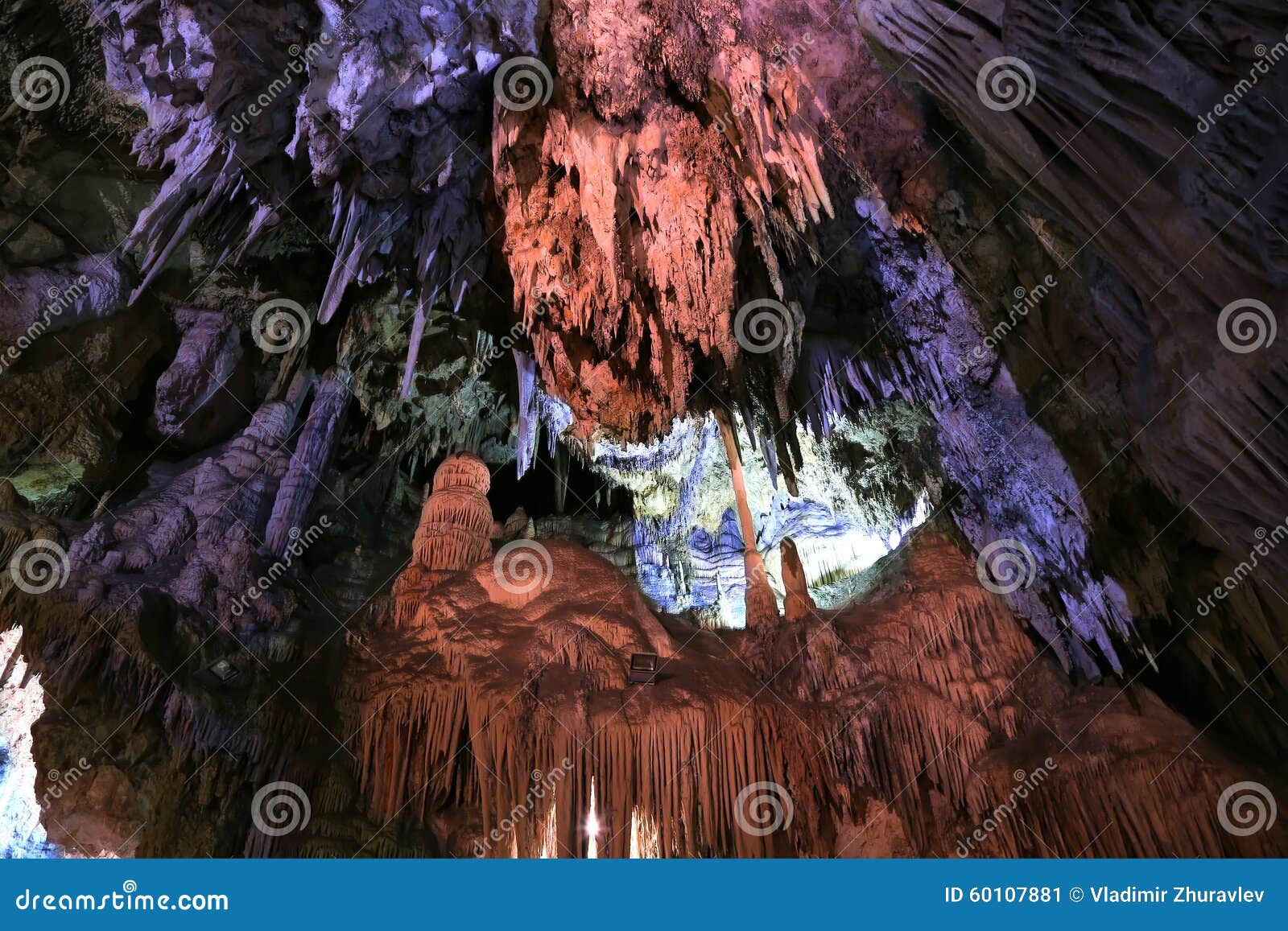 Interior of Natural Cave stock image. Image of illuminated - 60107881