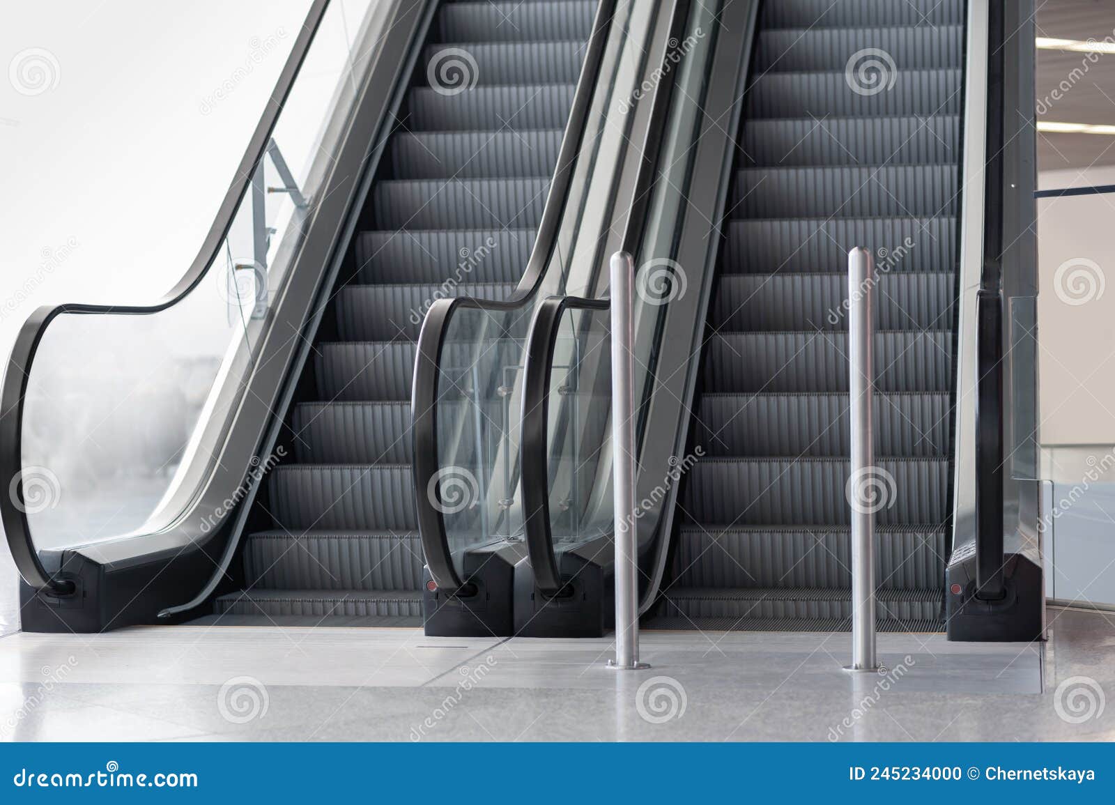 Interior of New Airport Terminal with Escalators Stock Photo - Image of ...