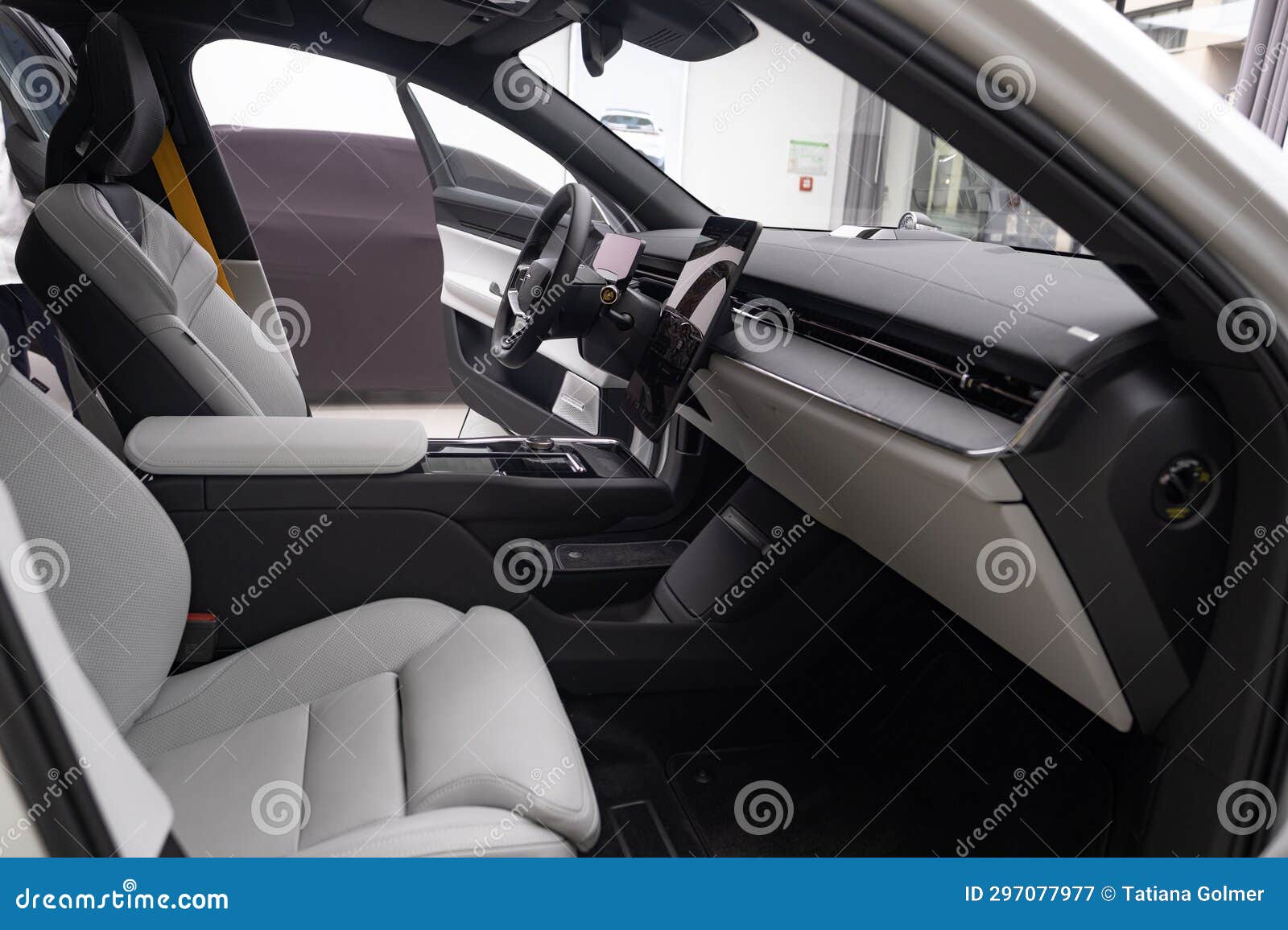 Interior New Electric Crossover Polestar 3, Digital Instrument Panel ...