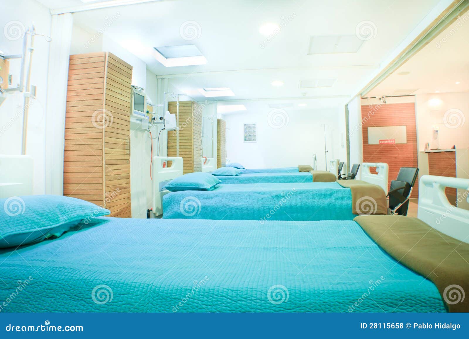 Interior of New Empty Hospital Room Fully Equipped Stock Photo - Image ...