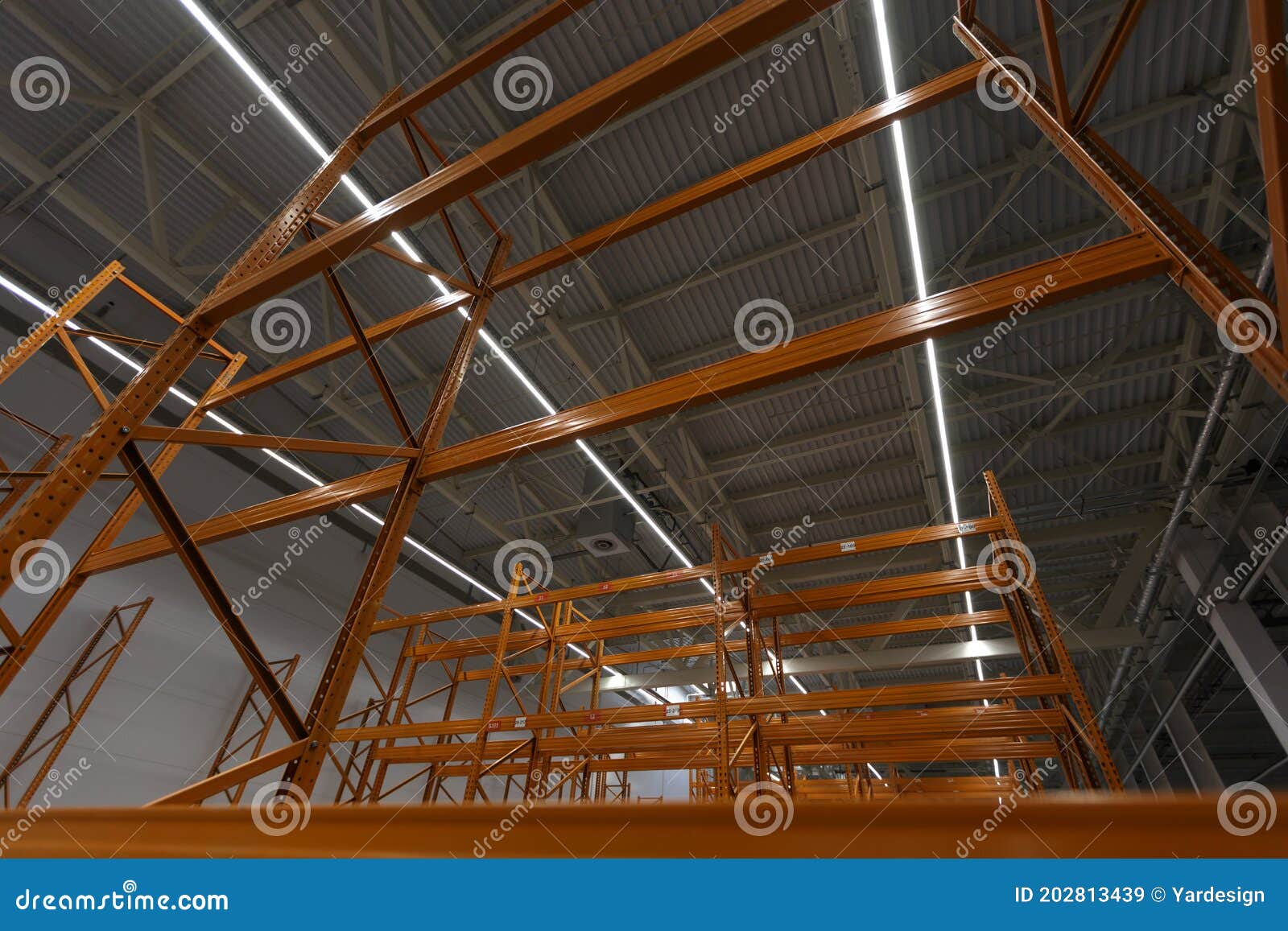 Interior of a New Empty Warehouse, Wide Angle View Stock Image - Image ...