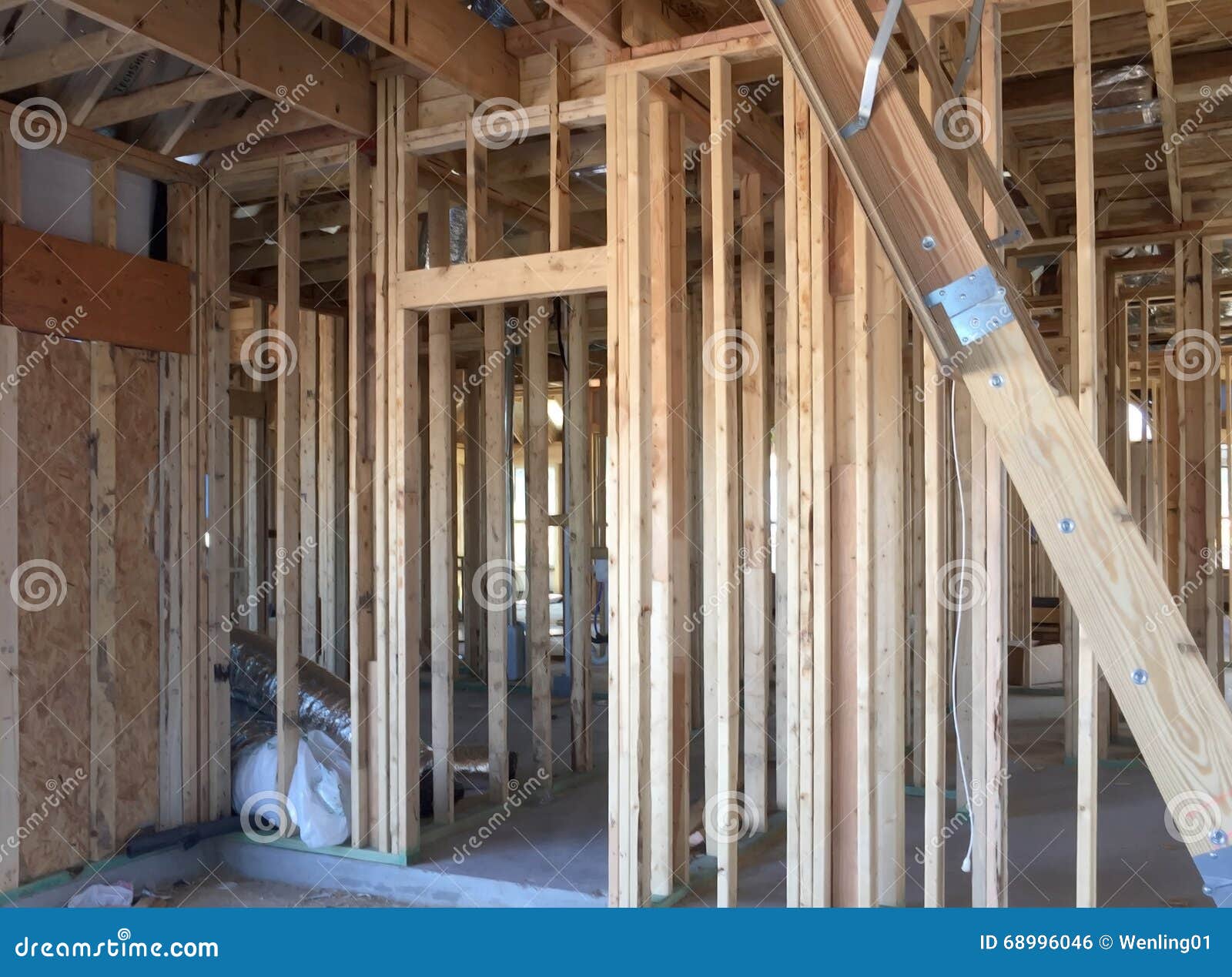 Interior of a New House Under Construction Stock Photo - Image of ...