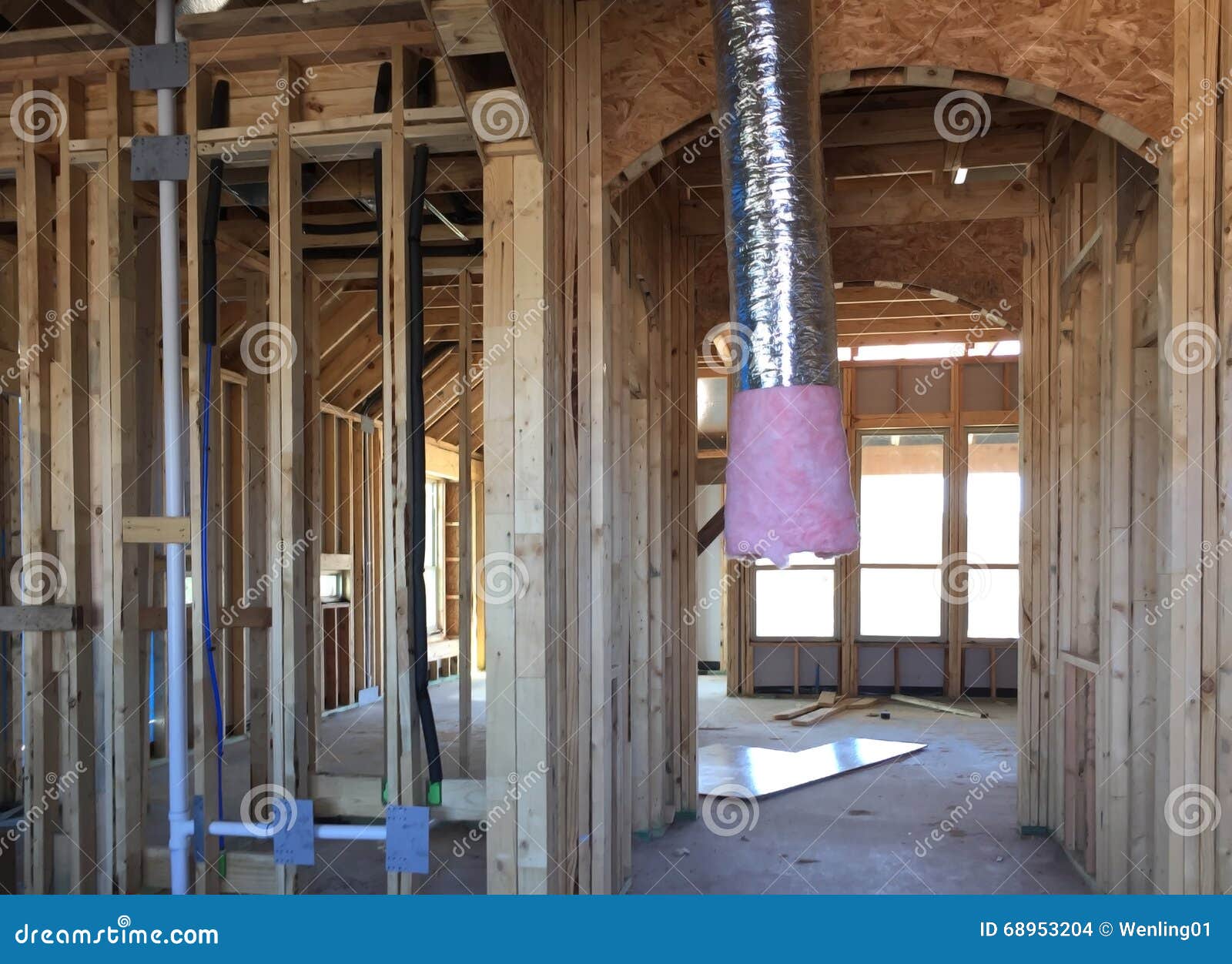 Interior of New House Under Construction Stock Photo - Image of ground ...