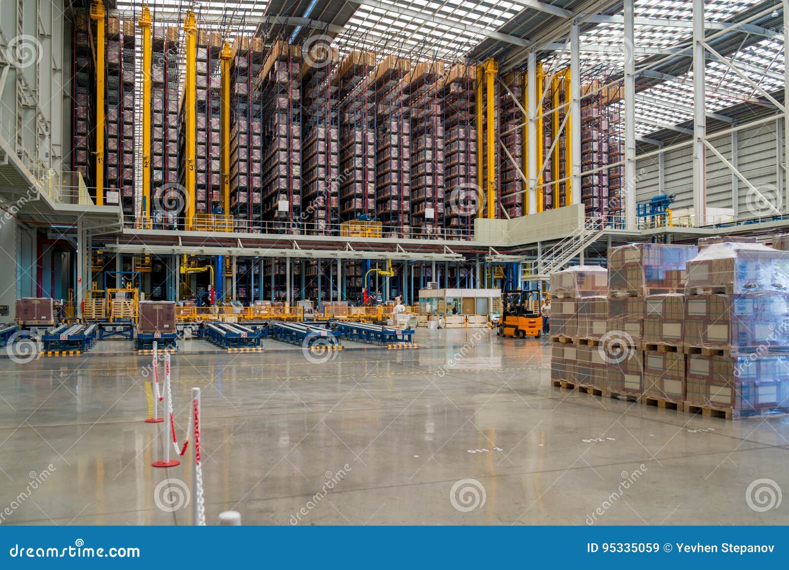Interior of New Large Automatic Warehouse Stock Image - Image of ...