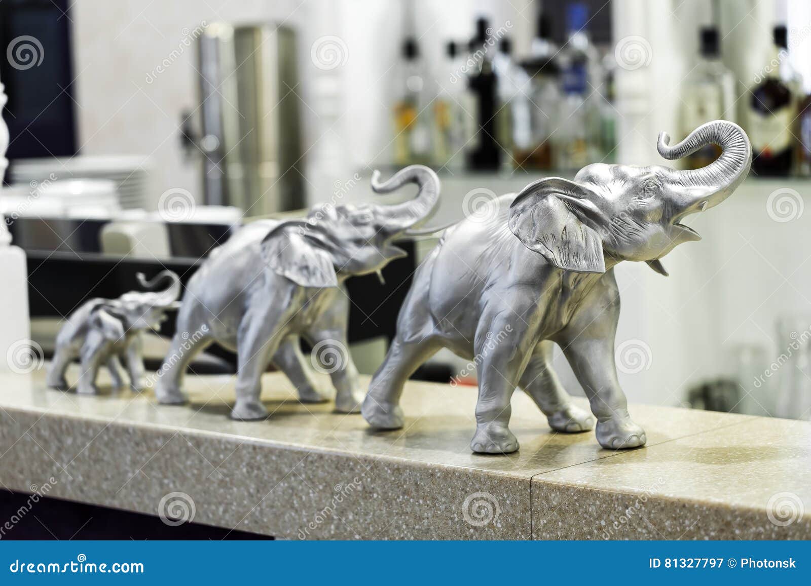 Interior New Luxury Restaurant, with Bar and Decorative Elephants Stock ...