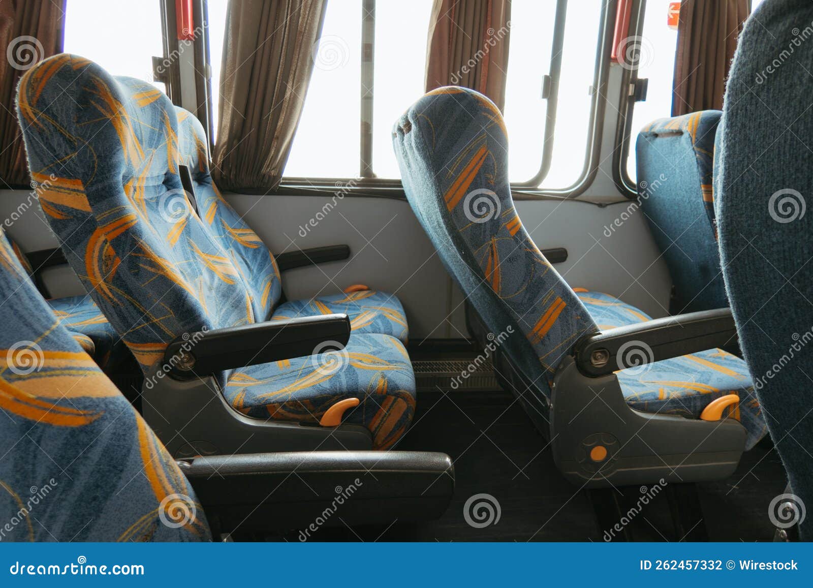 Interior of new modern bus stock photo. Image of road - 262457332