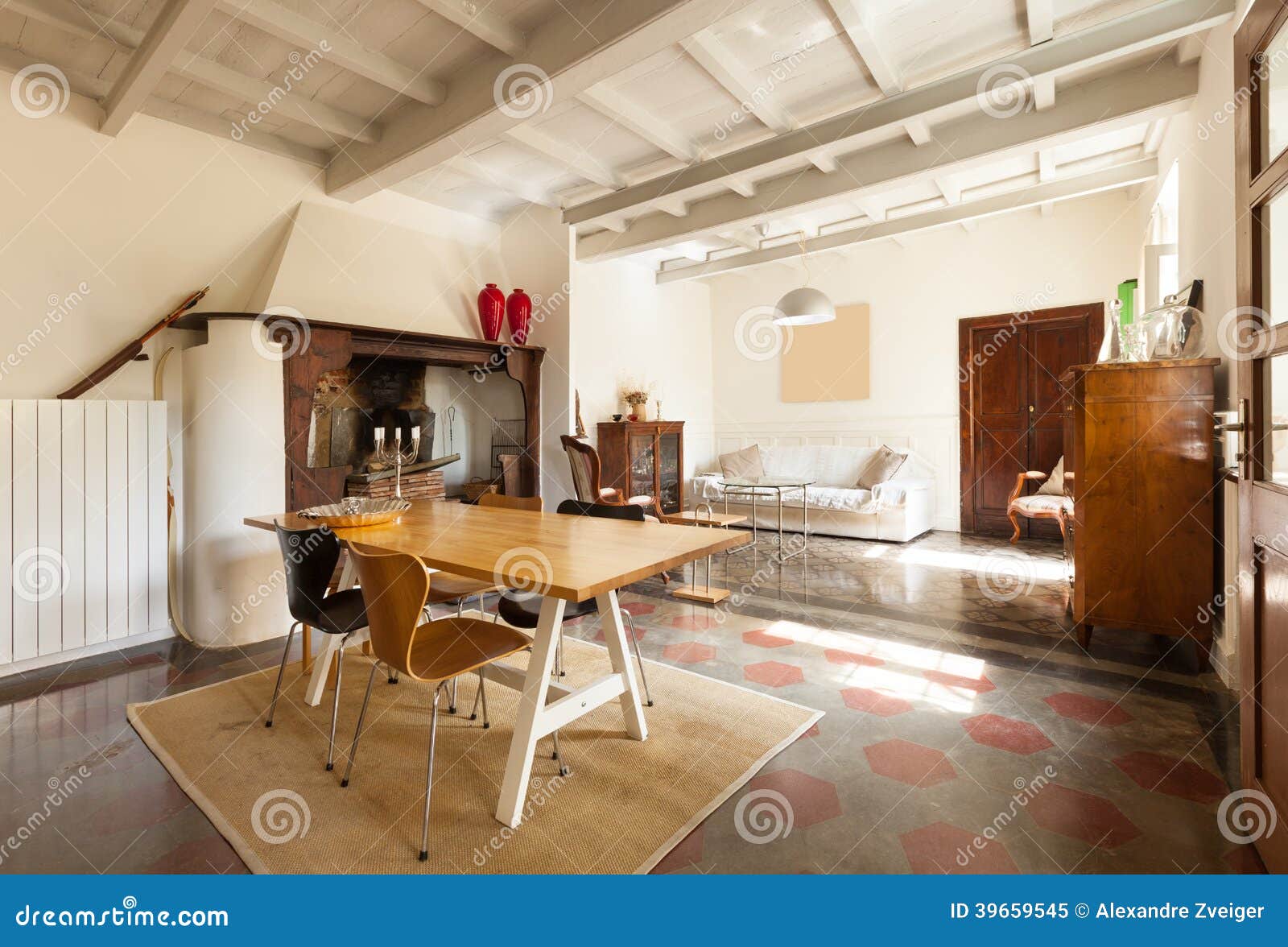 Interior of a nice loft stock image. Image of wall, chair - 39659545