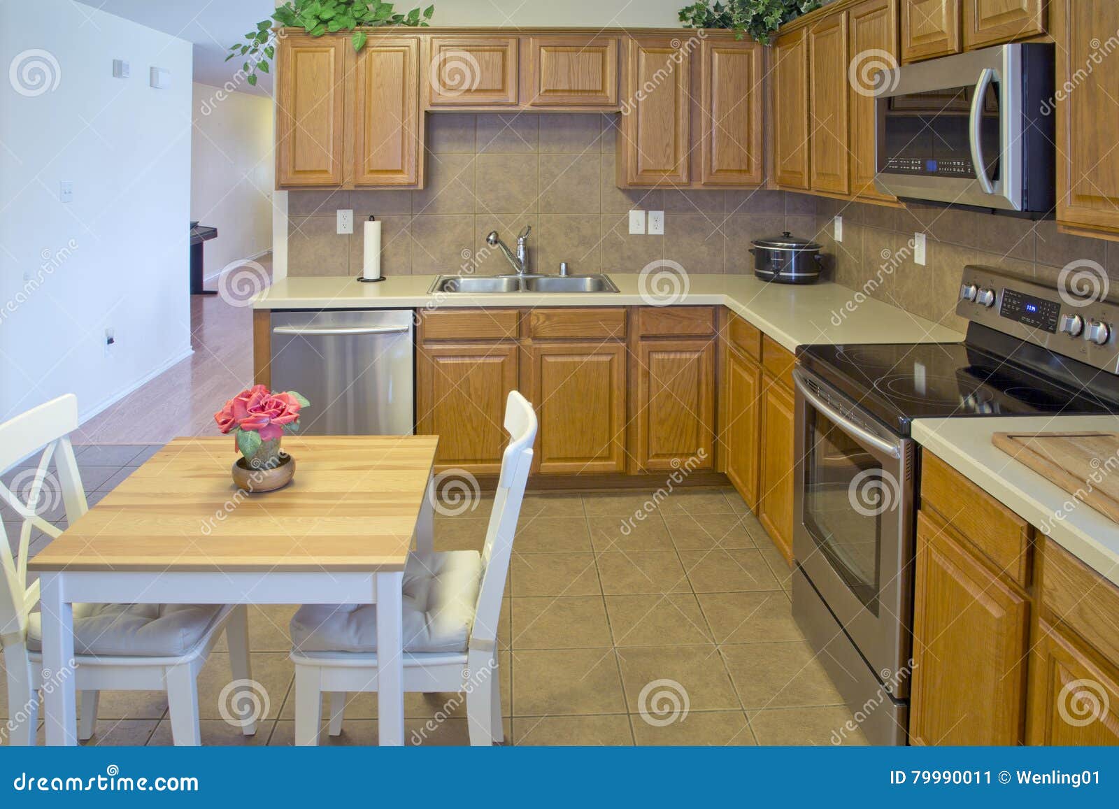 Interior of a Nice Modern Kitchen Design Stock Image - Image of ...