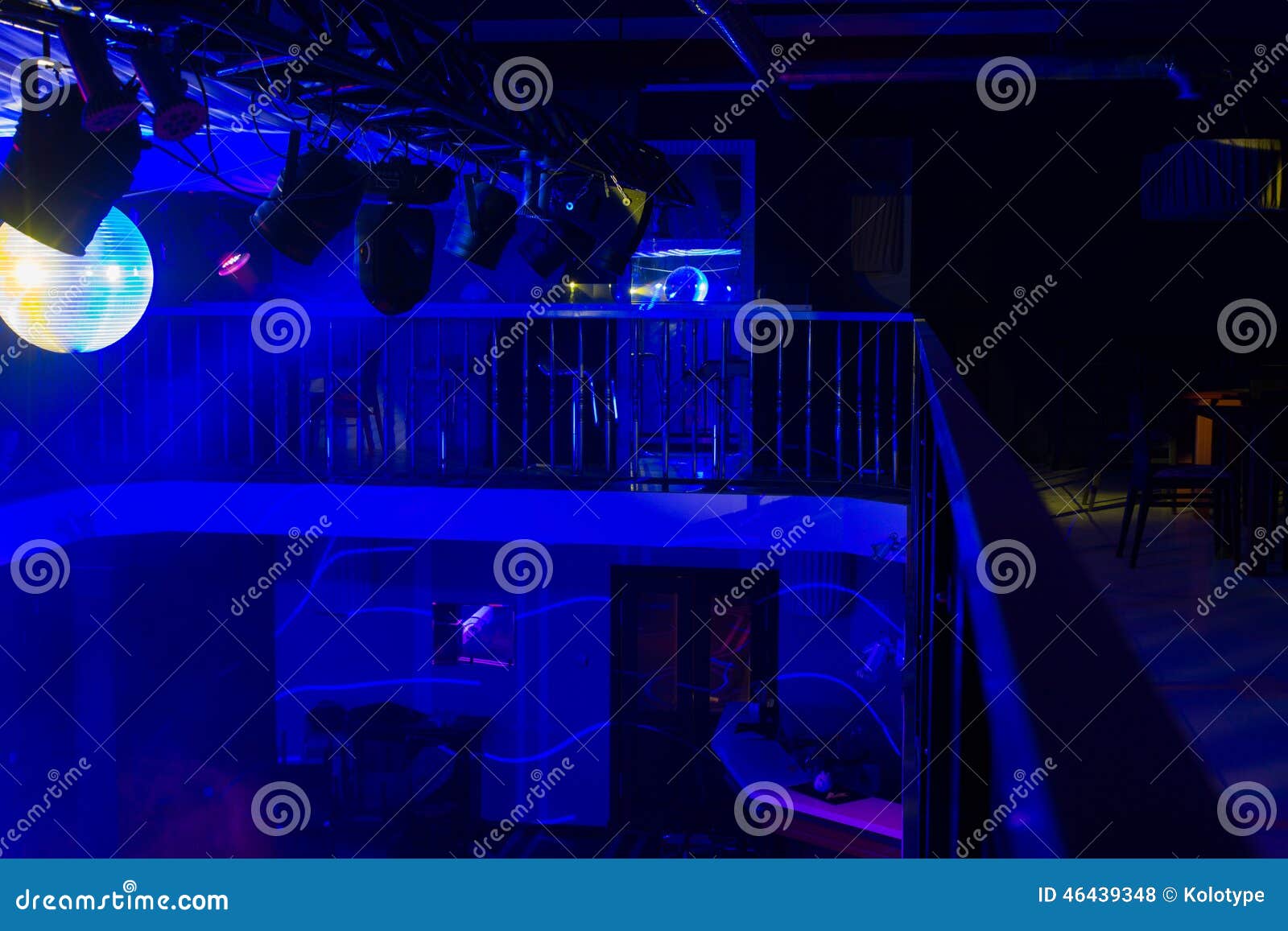 Interior of Night Club Lit with Blue Lights Stock Photo - Image of ...